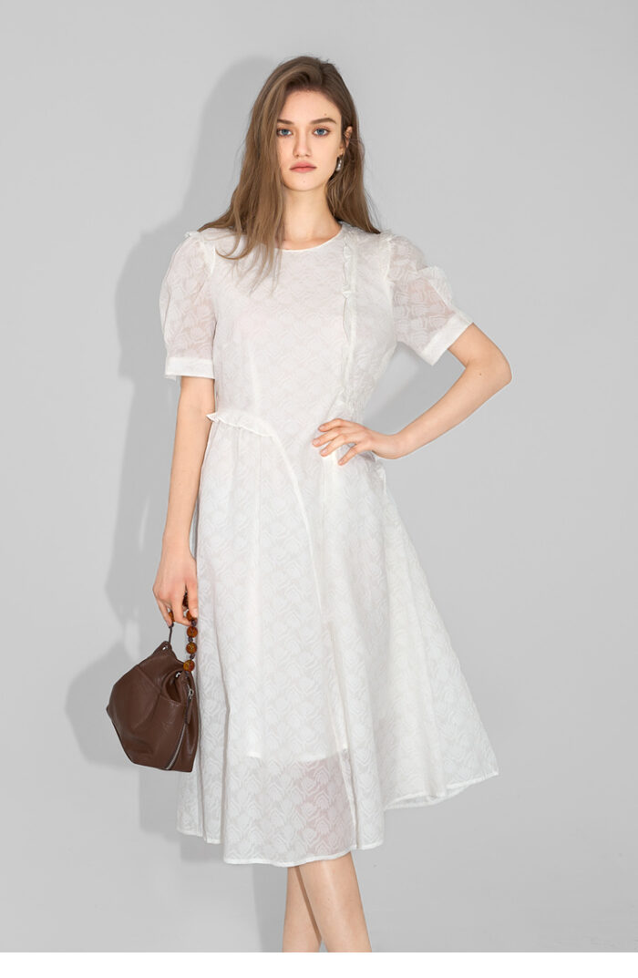 French gentle temperament bubble sleeve dress - Dresses-Skirts-T-shirt ...